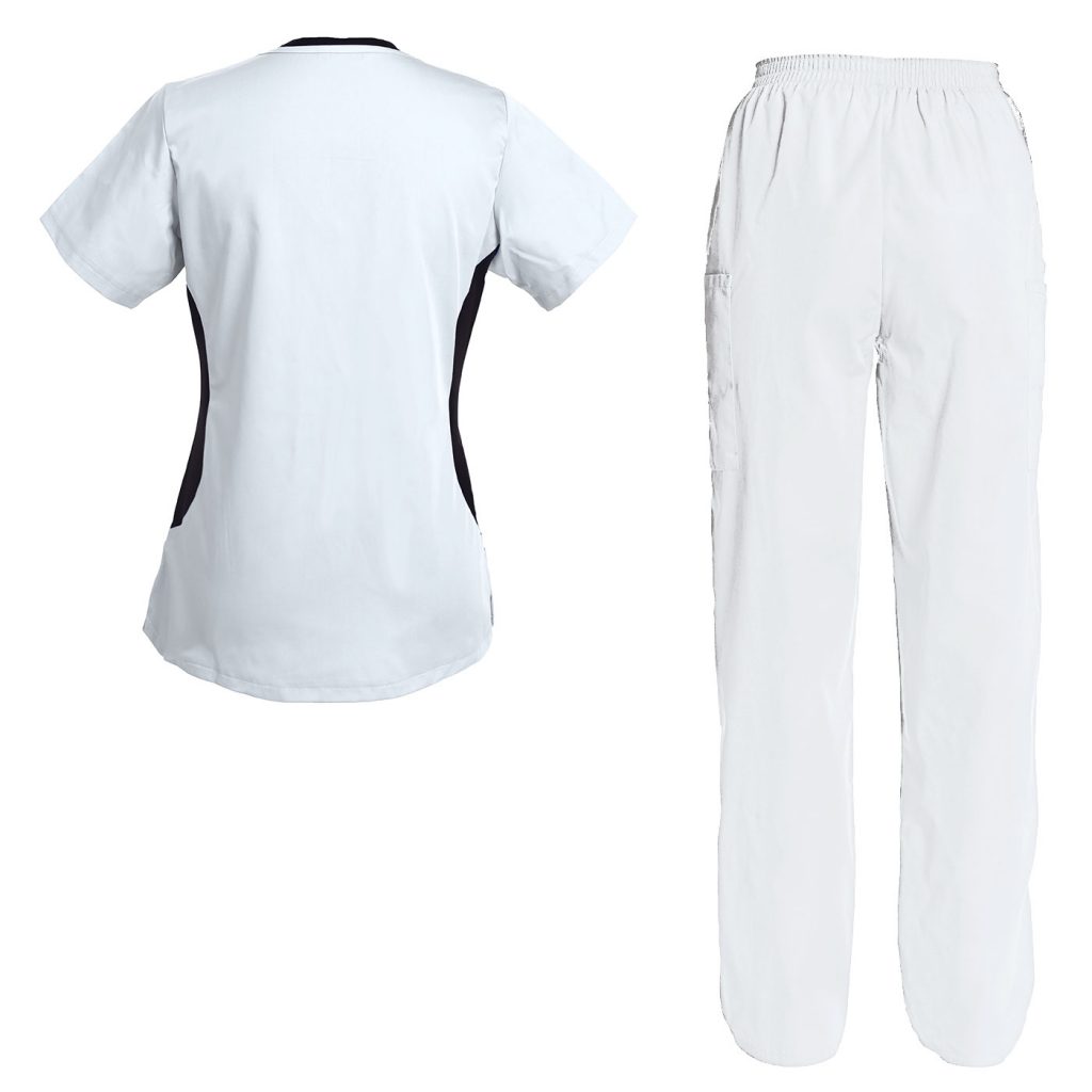 Women’s Embroidered Scrub Set Scrub Top and Pants Scrubs Set ...