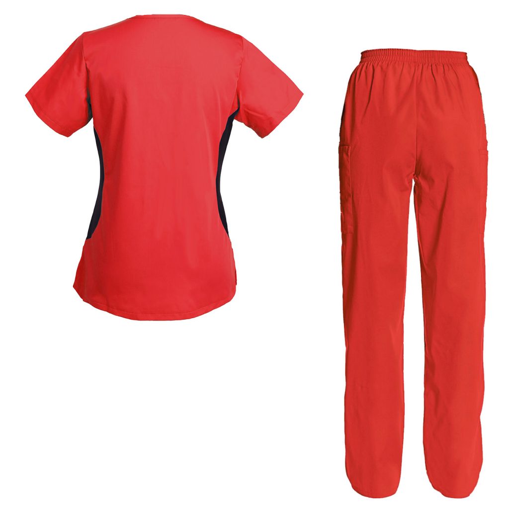 Women’s Embroidered Scrub Set Scrub Top and Pants Scrubs Set ...