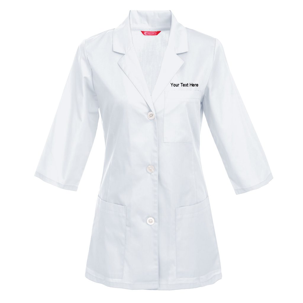 Women’s Custom Personalized Consultation 3/4 Sleeve Lab Coat, 29 Inch ...
